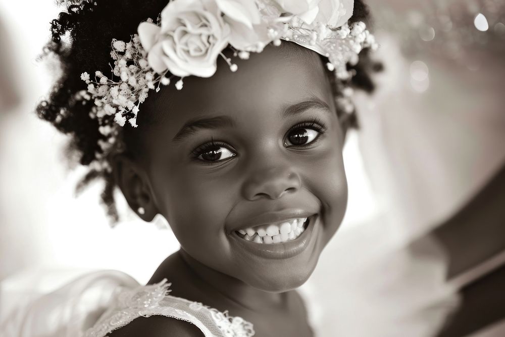 Happy Black Flower Girl Wedding Free Photo Rawpixel