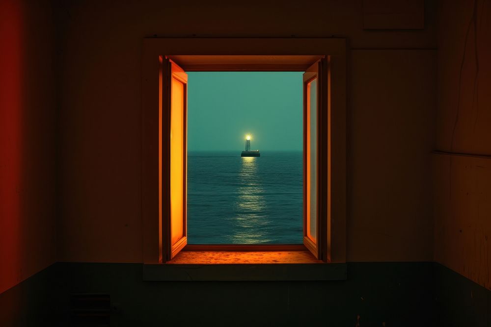 Window see lighthouse nature night | Premium Photo - rawpixel