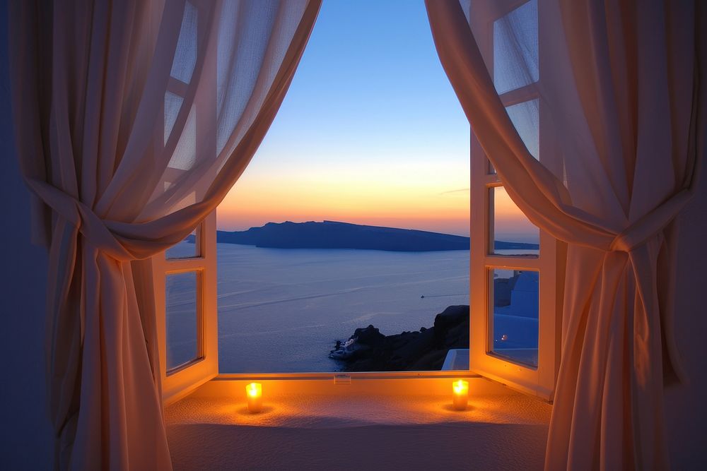 Window see santorini nature sky | Free Photo - rawpixel