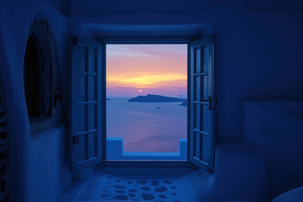 Window see santorini nature sky | Premium Photo - rawpixel