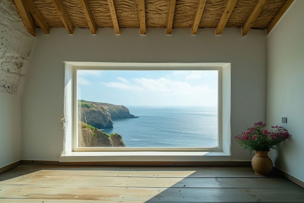 Window see sea cliffs windowsill | Premium Photo - rawpixel