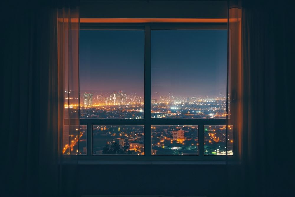 Window see city night architecture | Free Photo - rawpixel
