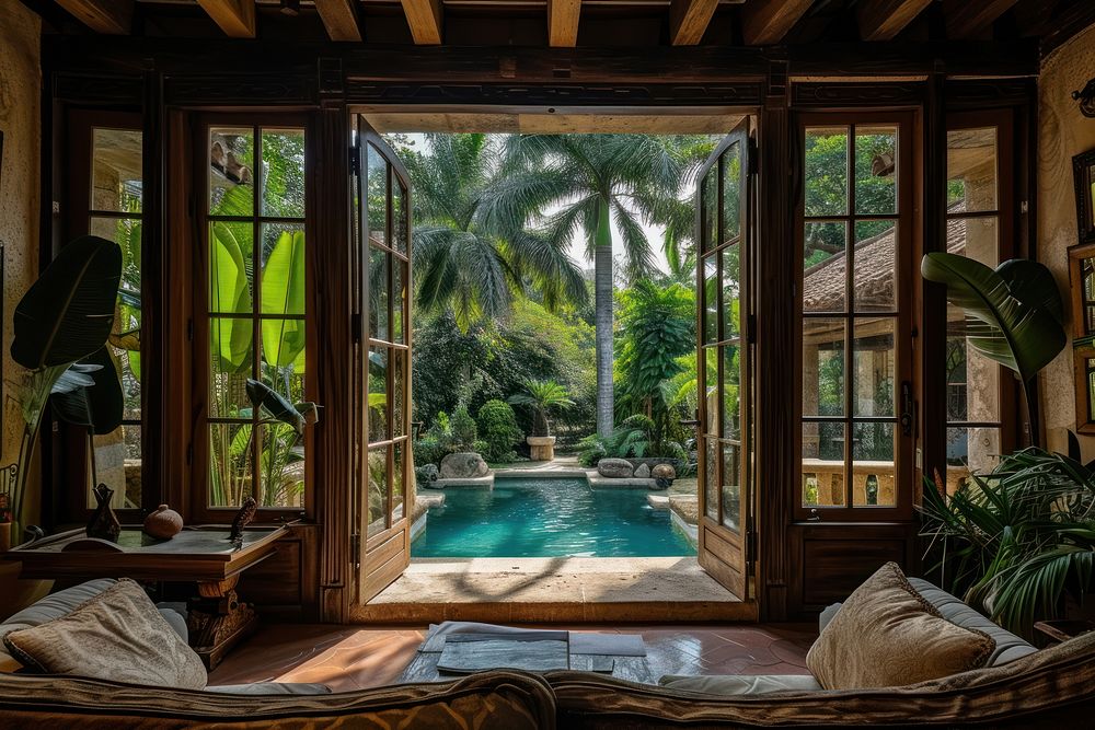 Window see pool house architecture | Premium Photo - rawpixel