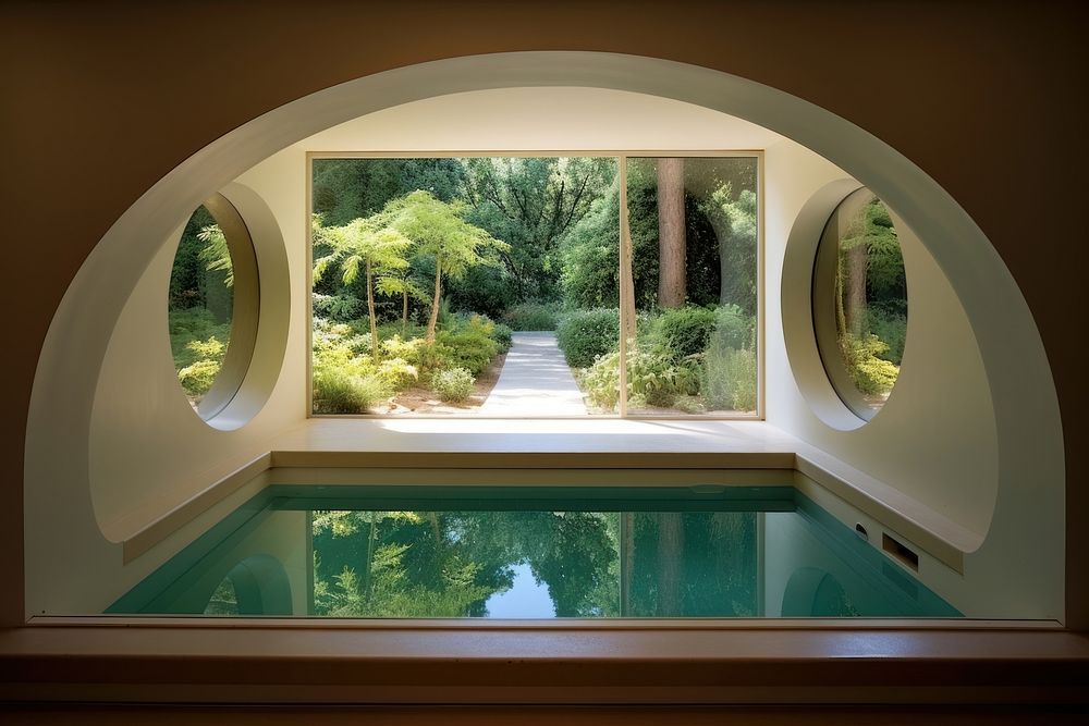 Window see swimming pool house | Premium Photo - rawpixel