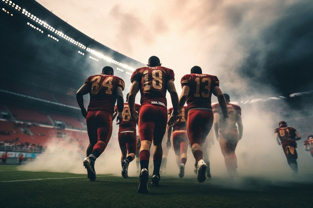 Professional football players teamwork running | Premium Photo - rawpixel