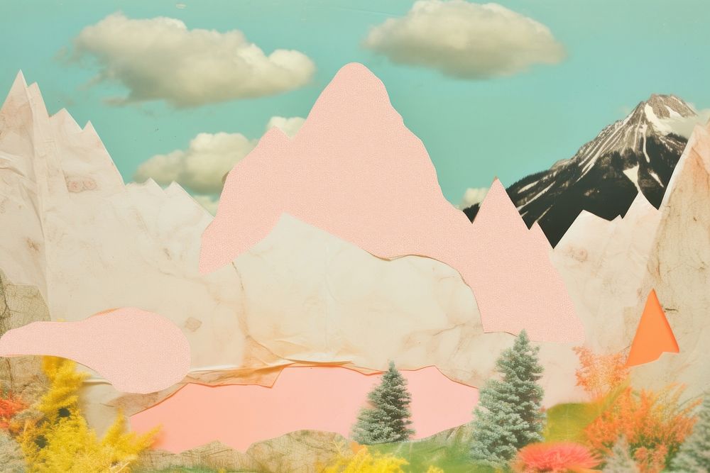 Peak craft collage landscape mountain | Premium Photo Illustration ...