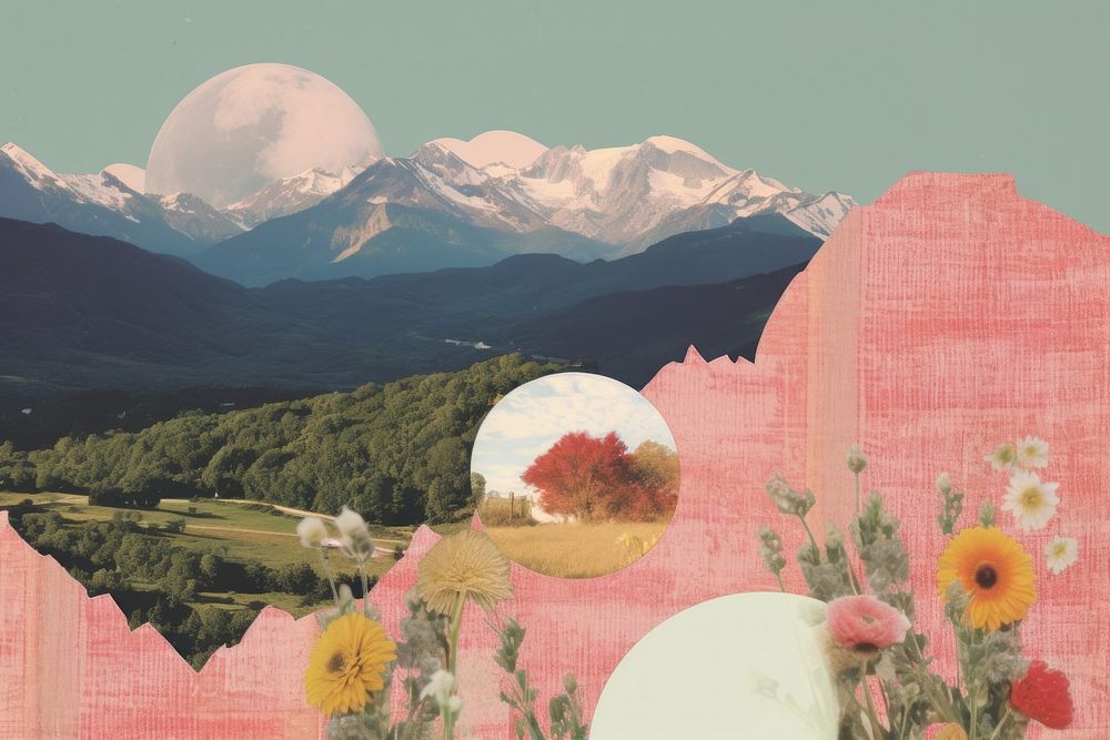 Peak craft collage art landscape | Premium Photo Illustration - rawpixel