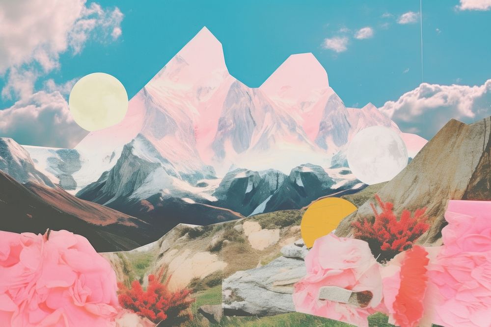 Peak craft collage art landscape | Premium Photo Illustration - rawpixel