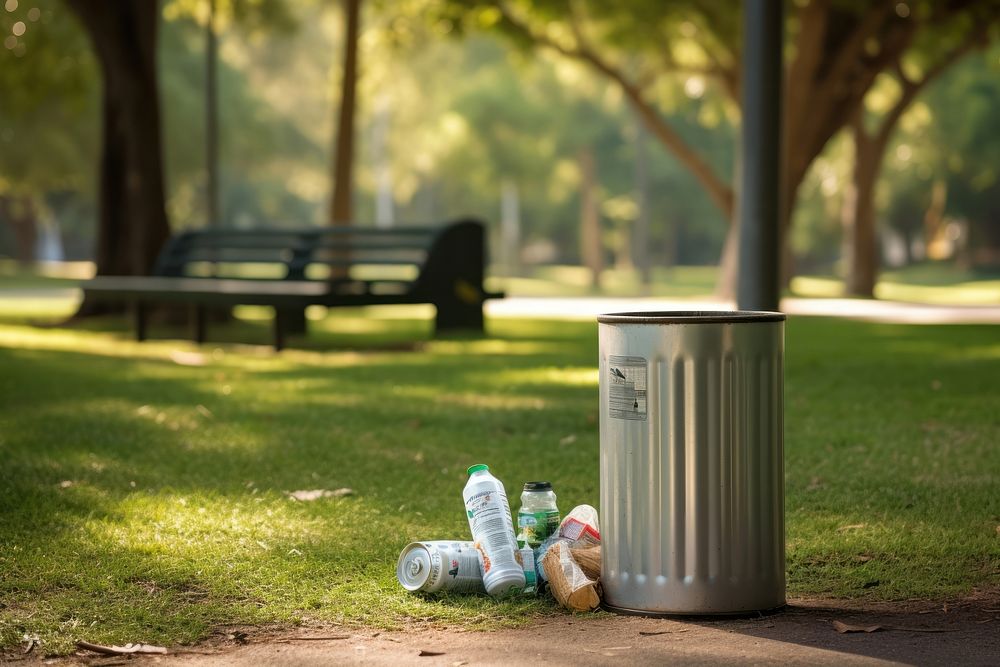 Empty can trash bin park | Free Photo - rawpixel
