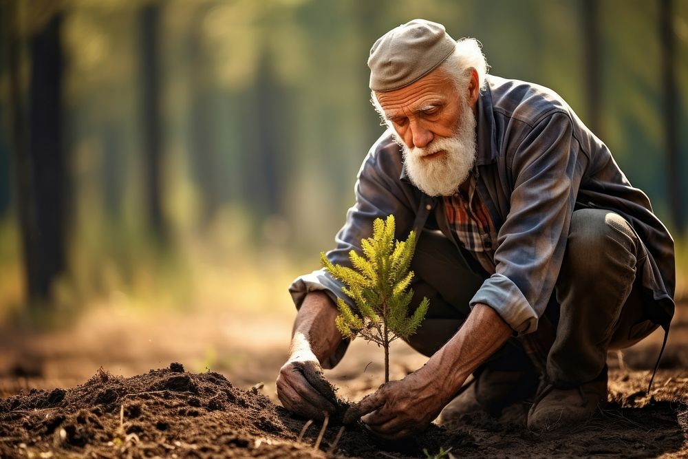 Old man volunteering plant gardening | Free Photo - rawpixel
