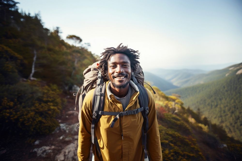 Middle age african american backpacker | Free Photo - rawpixel