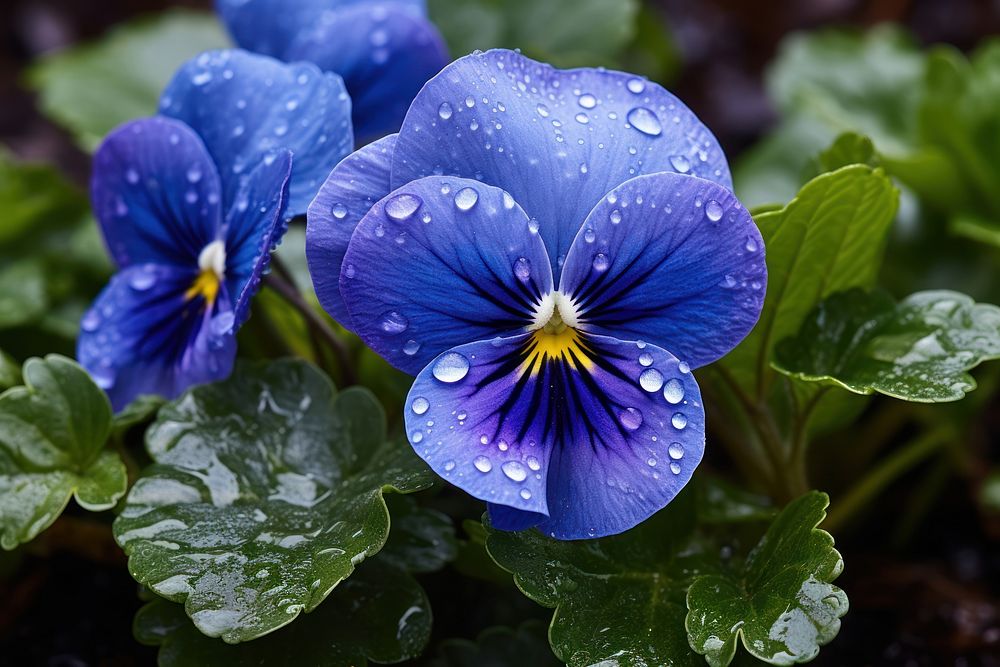 True blue pansy blossom flower | Free Photo - rawpixel