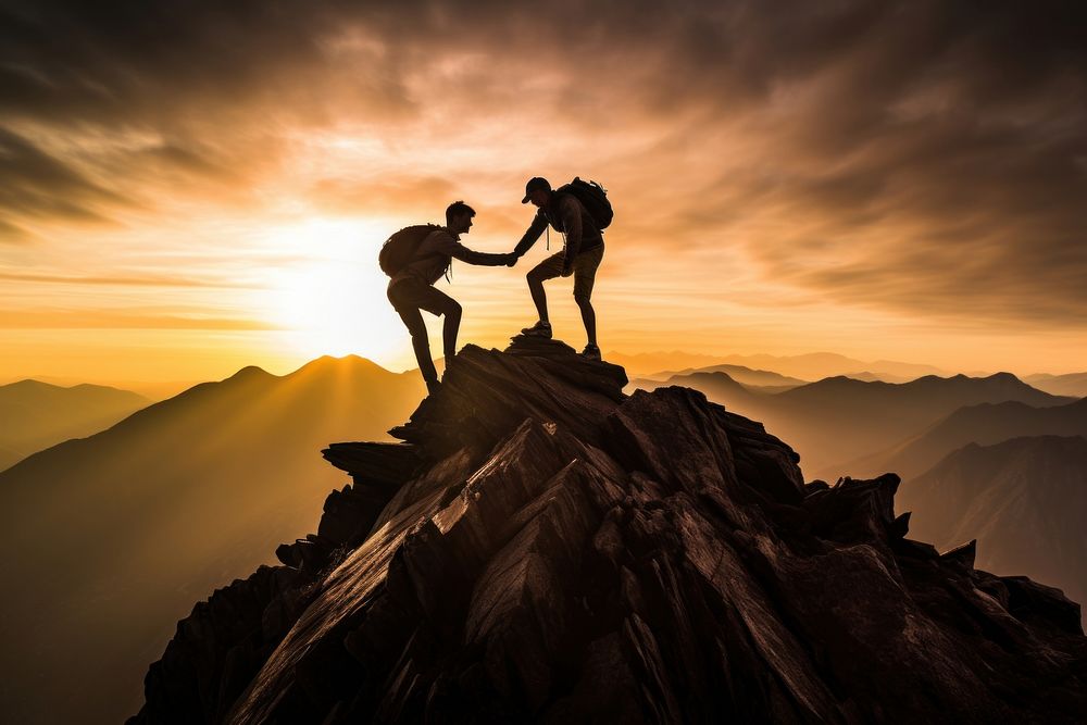 Man help his friend adventure | Free Photo - rawpixel