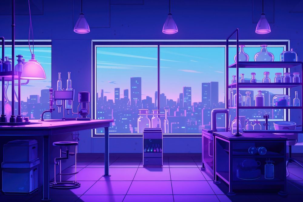 Laboratory purple laboratory lighting. | Premium Photo Illustration ...