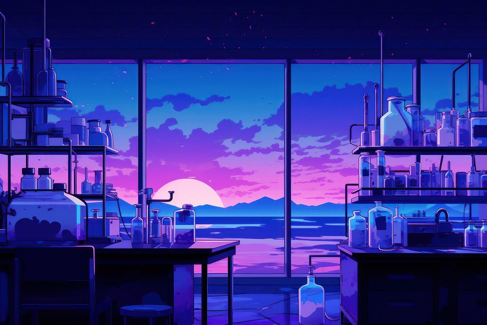 Laboratory laboratory purple blue. | Free Photo Illustration - rawpixel