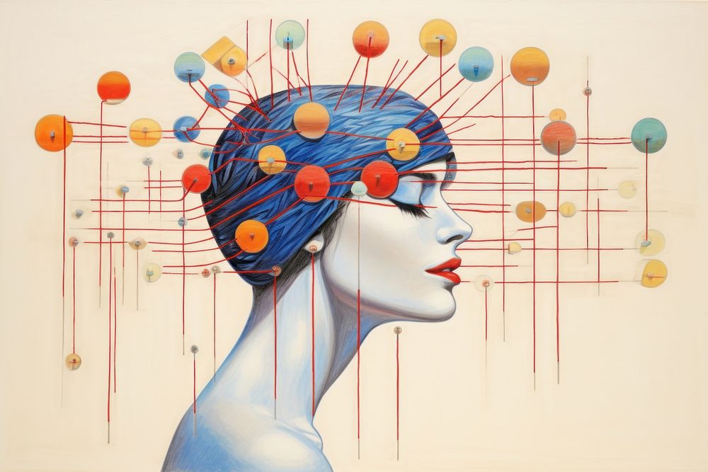 Transcranial Magnetic Stimulation painting drawing | Premium Photo ...