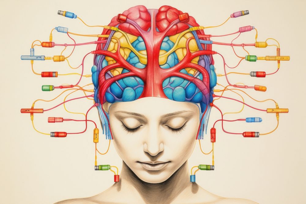 Transcranial Magnetic Stimulation drawing sketch | Premium Photo ...