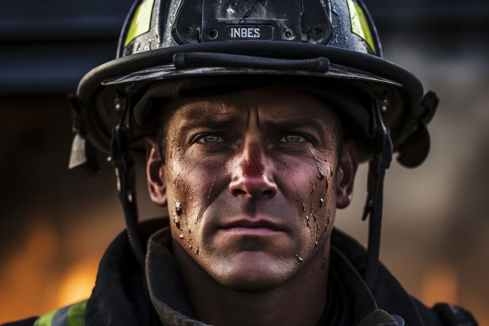 Firefighter photography portrait helmet. | Premium Photo - rawpixel