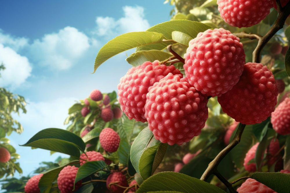 Lychee raspberry outdoors plant | Free Photo Illustration - rawpixel