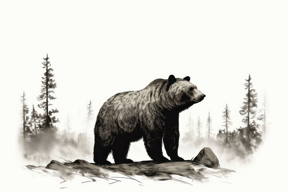 Vintage cartoon style bear wildlife | Premium Photo Illustration - rawpixel