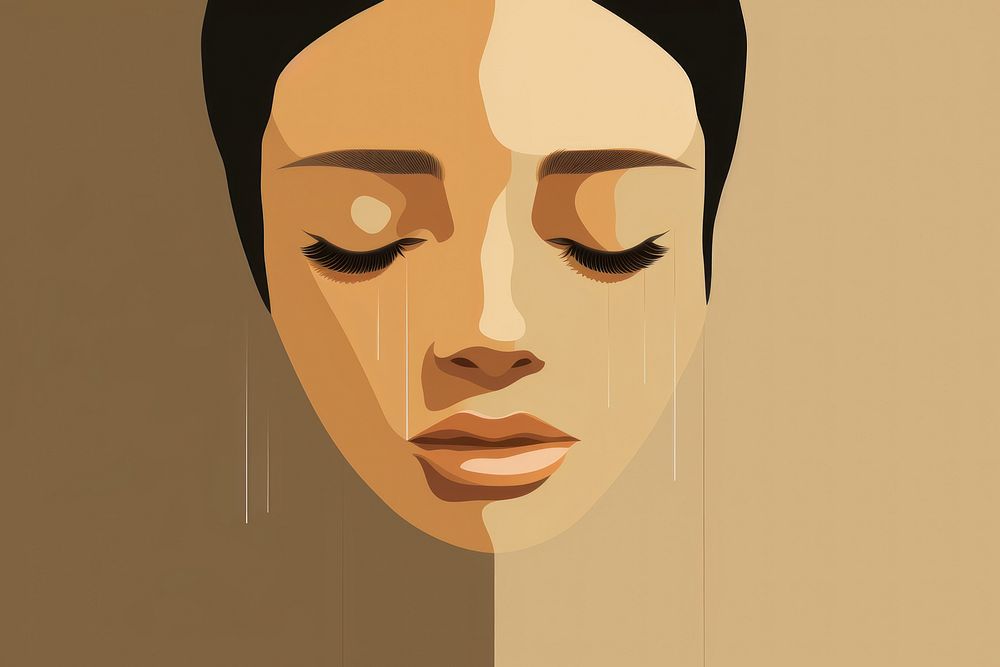 Crying woman portrait photography illustrated. | Free Photo ...
