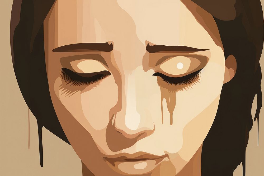 Crying woman portrait drawing sketch. | Premium Photo Illustration ...