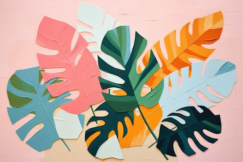 Abstract tropical plants ripped paper | Premium Photo Illustration ...