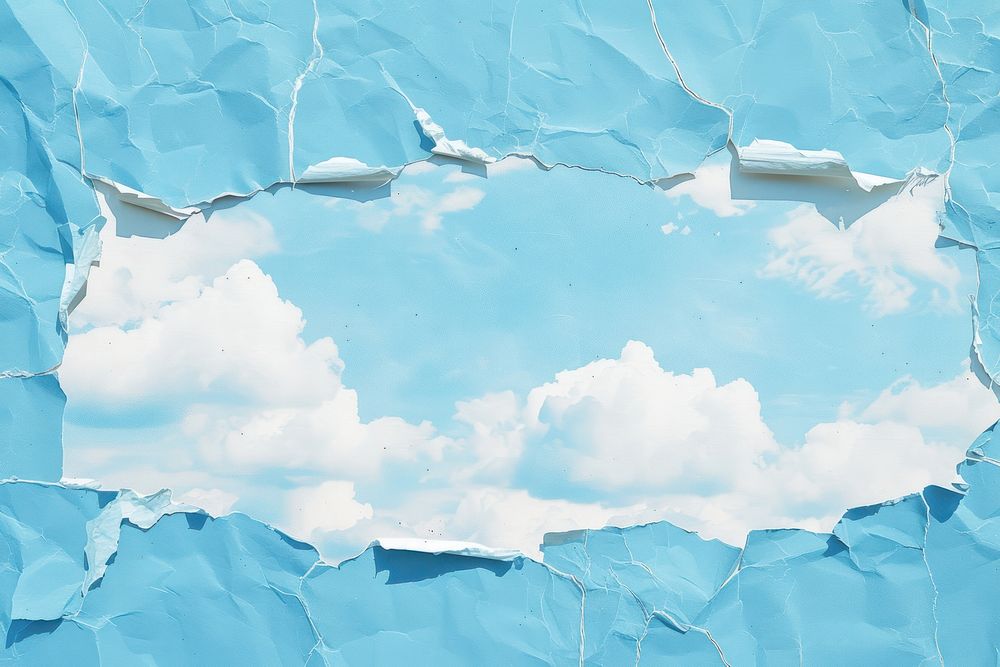 Abstract blue sky ripped paper | Free Photo Illustration - rawpixel