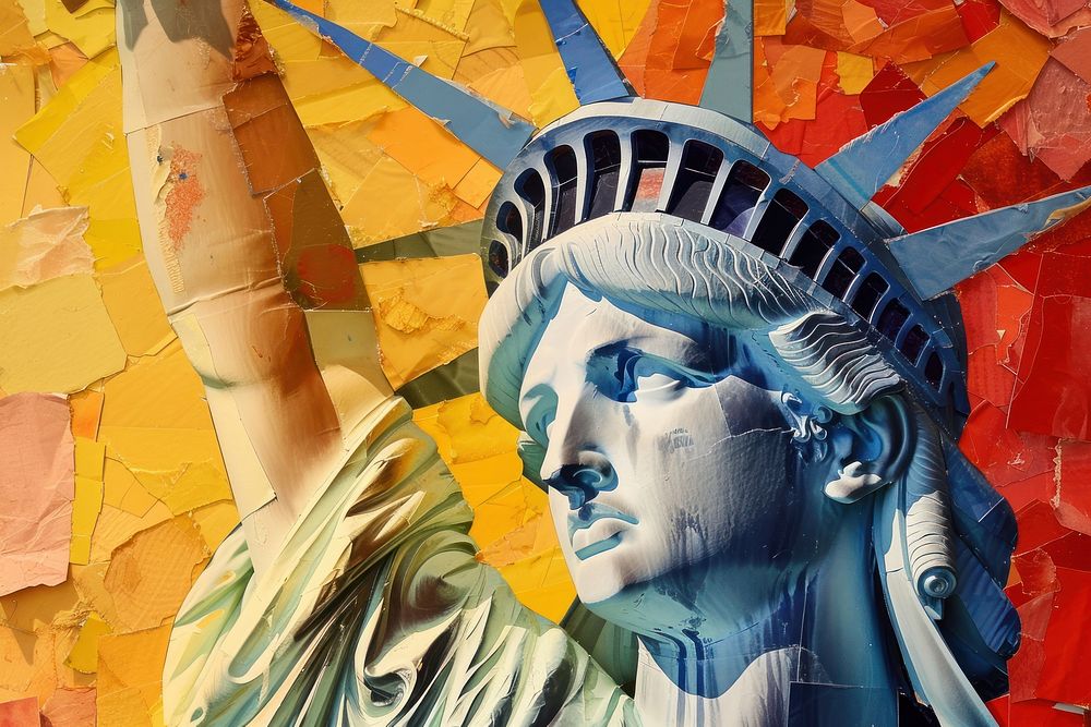 Abstract statue liberty ripped paper | Premium Photo Illustration ...