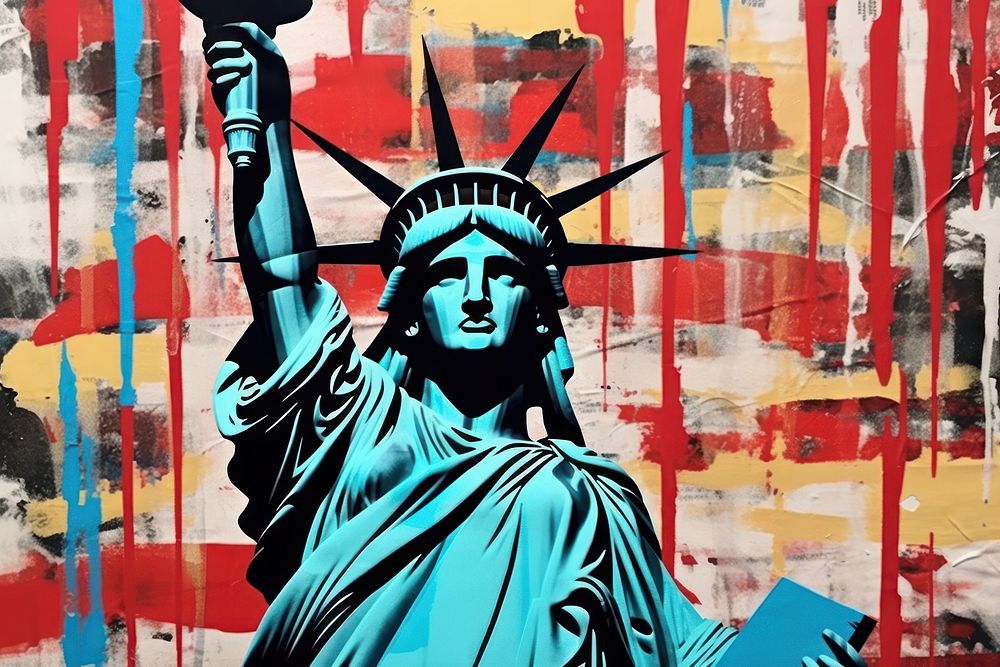Abstract statue liberty ripped paper | Free Photo Illustration - rawpixel