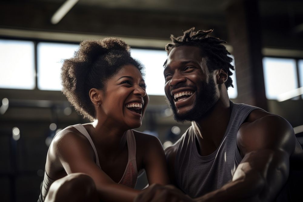 African exercising laughing smiling | Free Photo - rawpixel