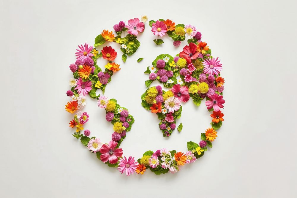 Flat flower earth shape plant | Premium Photo - rawpixel