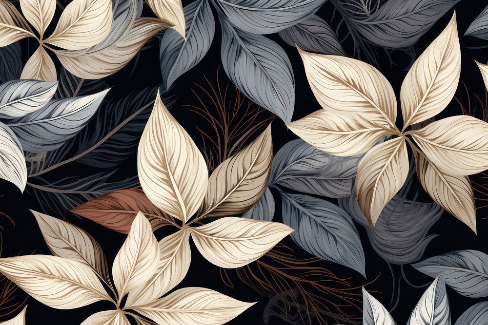 Botanical leaves pattern line art | Premium Photo Illustration - rawpixel