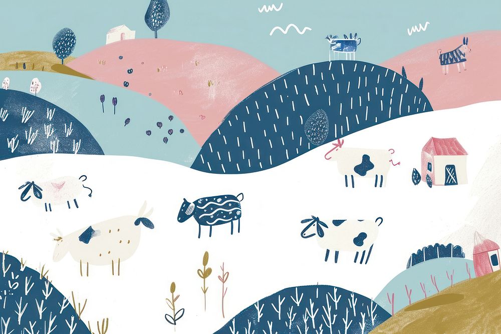 Cute farm illustration illustrated outdoors | Free Photo Illustration ...