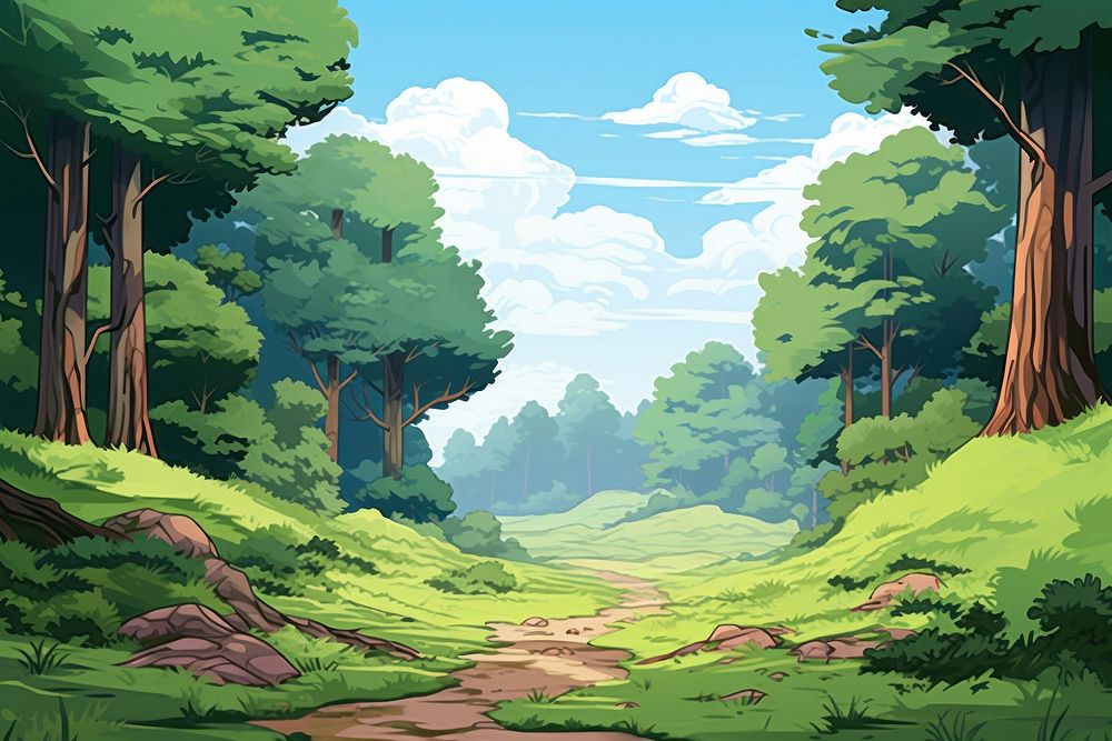 Forrest landscape outdoors woodland. | Premium Photo Illustration ...