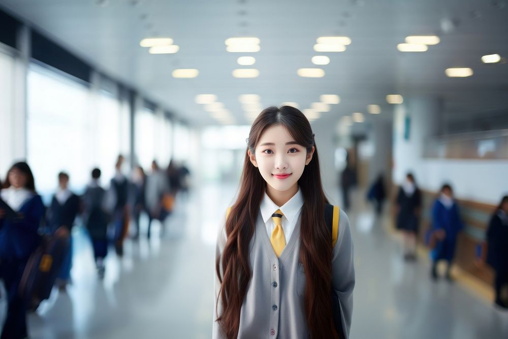 Girl students chinese portrait standing | Free Photo - rawpixel