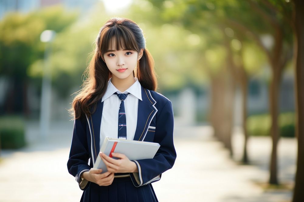 Highschoool girl student Korean standing | Free Photo - rawpixel