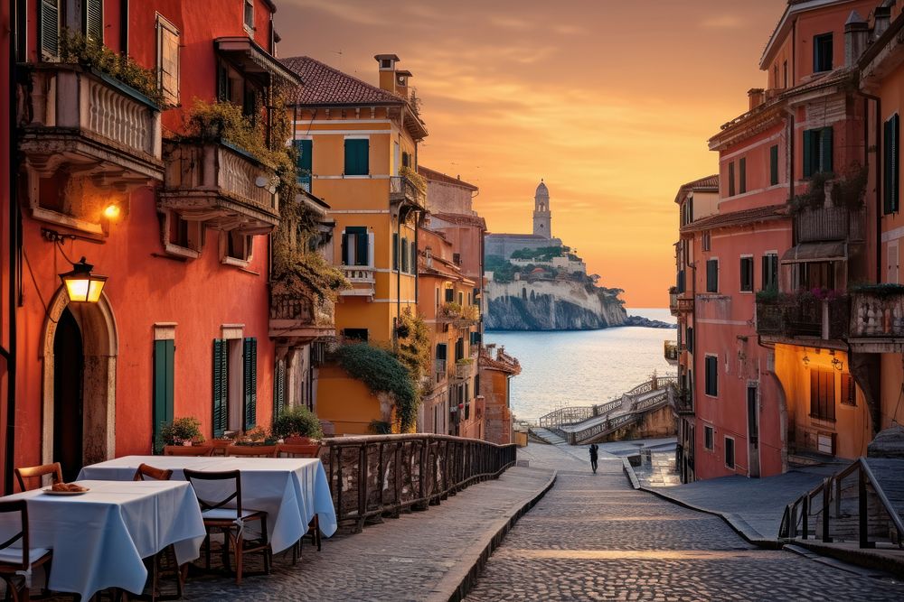 Colossion sunset architecture cobblestone. | Premium Photo - rawpixel