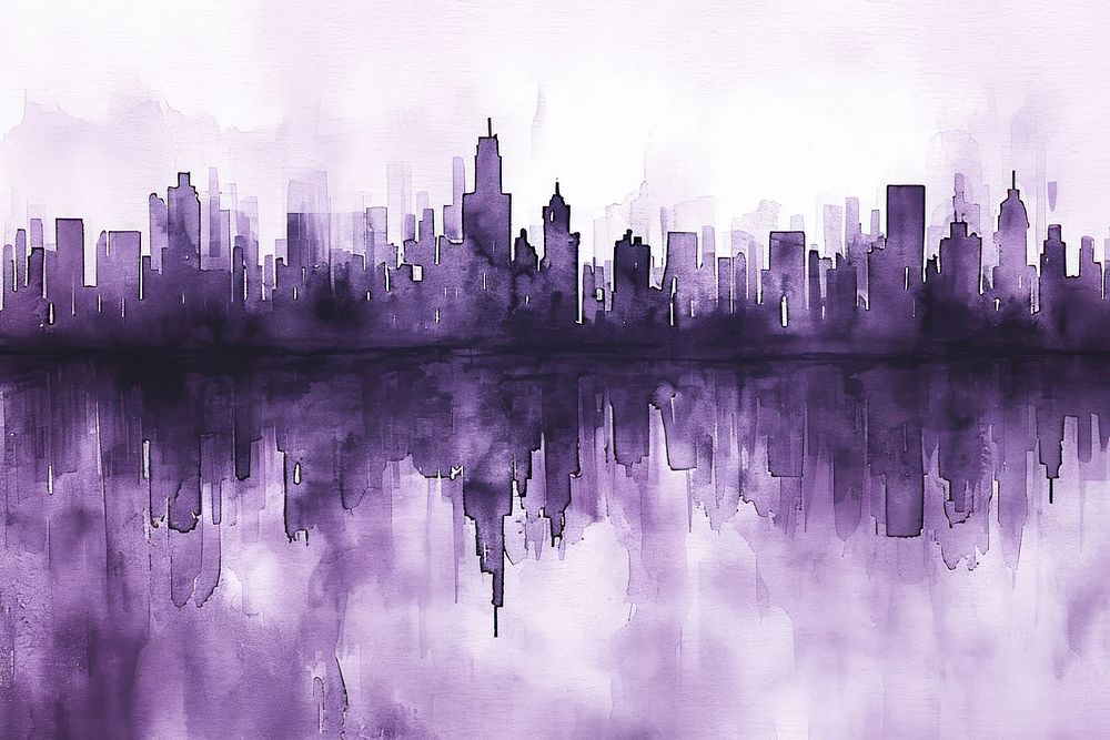 City view purple landscape outdoors | Free Photo Illustration - rawpixel