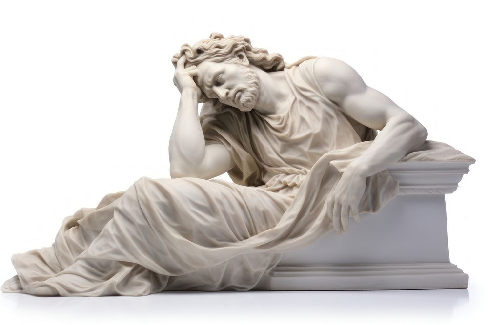 Greek sculpture sleeping statue white | Free Photo - rawpixel