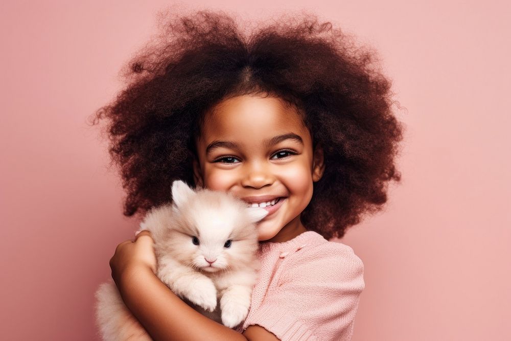 Girl hugging rabbit portrait mammal | Free Photo - rawpixel