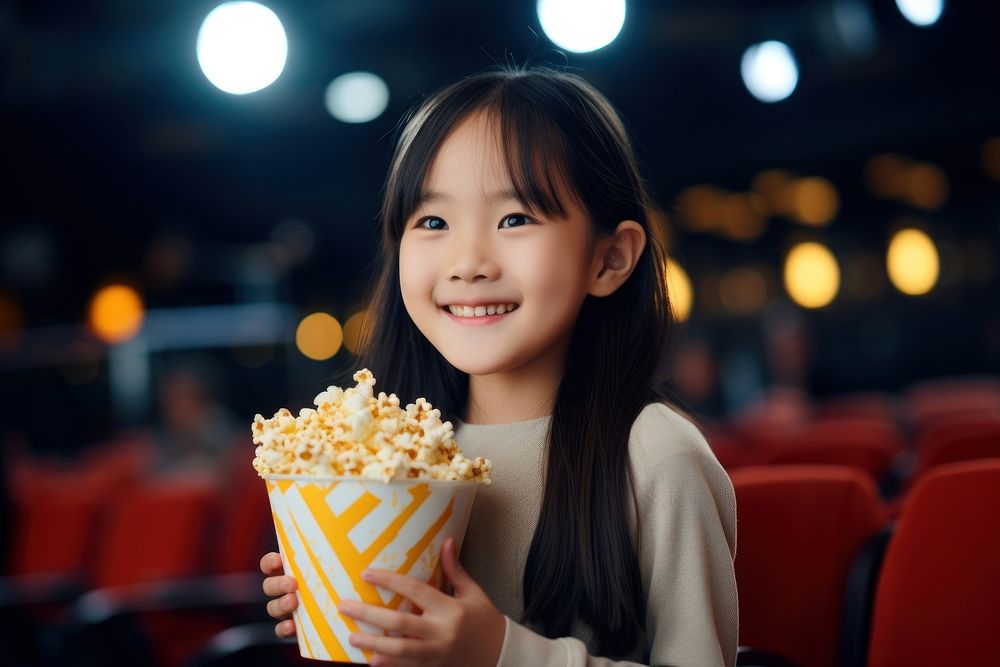 Popcorn bowl smiling holding food. | Premium Photo - rawpixel