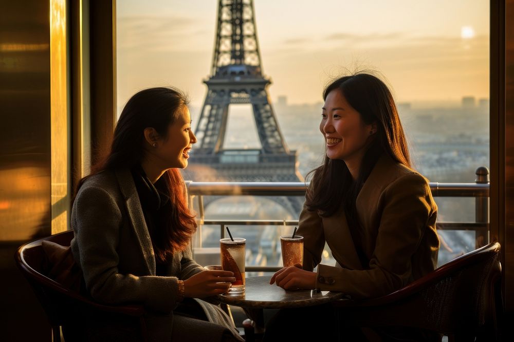 Eiffel tower talking drink adult. | Free Photo - rawpixel