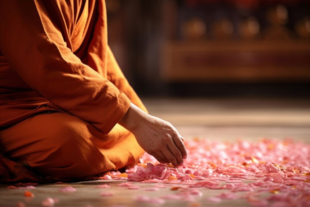 Monk praying flower adult petal. | Premium Photo - rawpixel