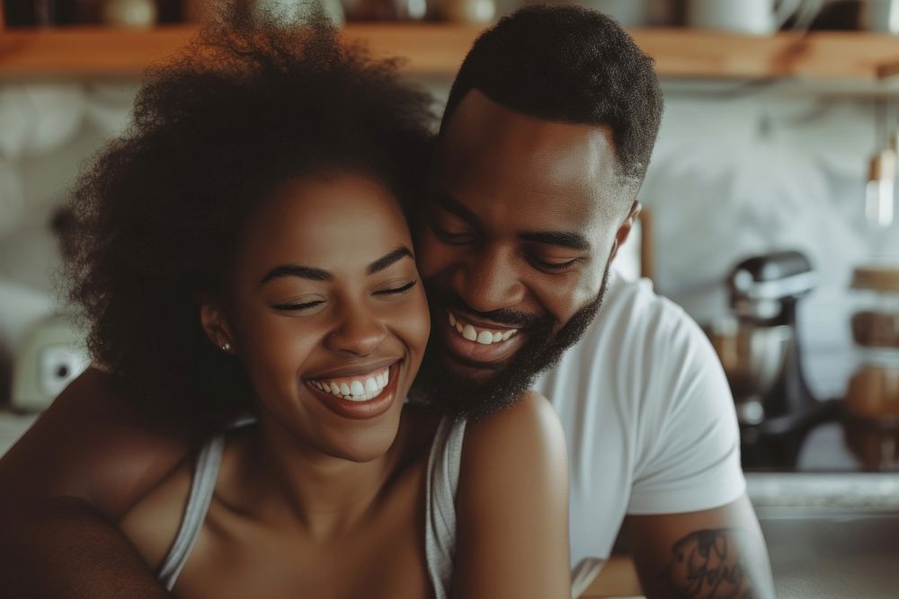 Happy black couple laughing adult | Premium Photo - rawpixel