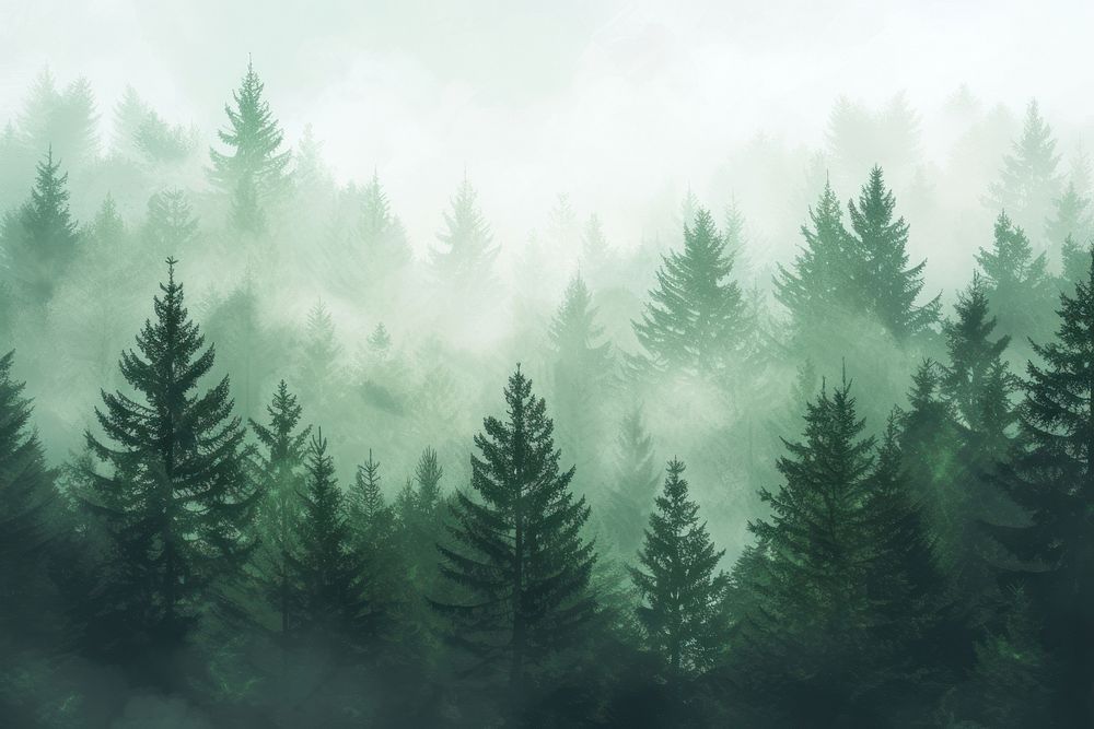 Foggy pine forest tree outdoors | Premium Photo Illustration - rawpixel