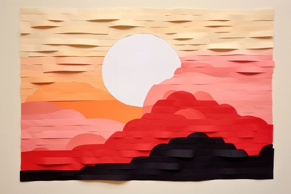 Abstract sunset ripped paper art | Premium Photo - rawpixel