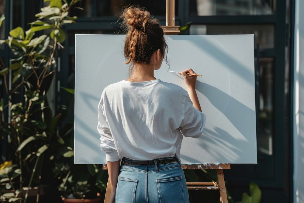 Woman drawing canvas person adult | Premium Photo - rawpixel