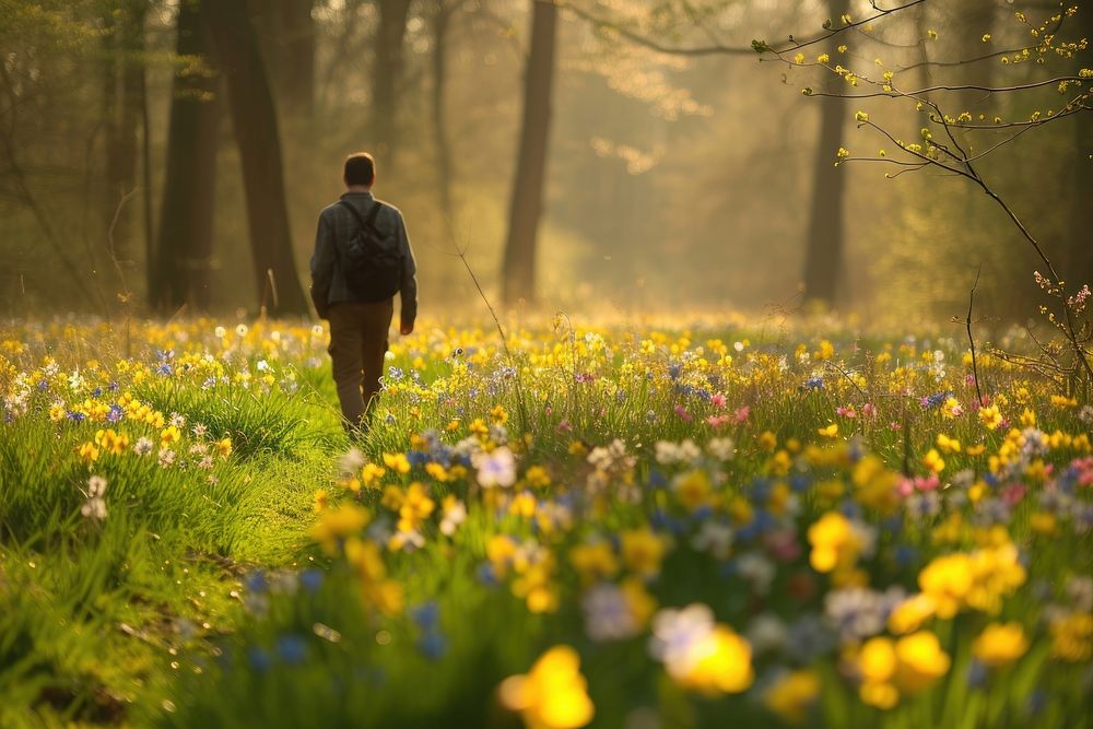 Man walking forest nature outdoors | Premium Photo - rawpixel