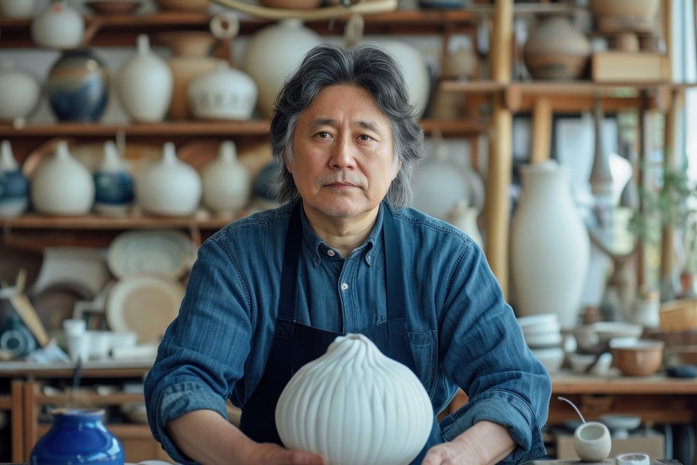 Japanese potter working pottery adult | Premium Photo - rawpixel